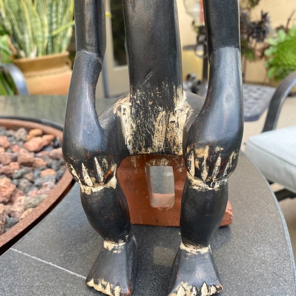 Other | Wooden African Sculpture Statue Hand Carved Man Sitting Tribal ...